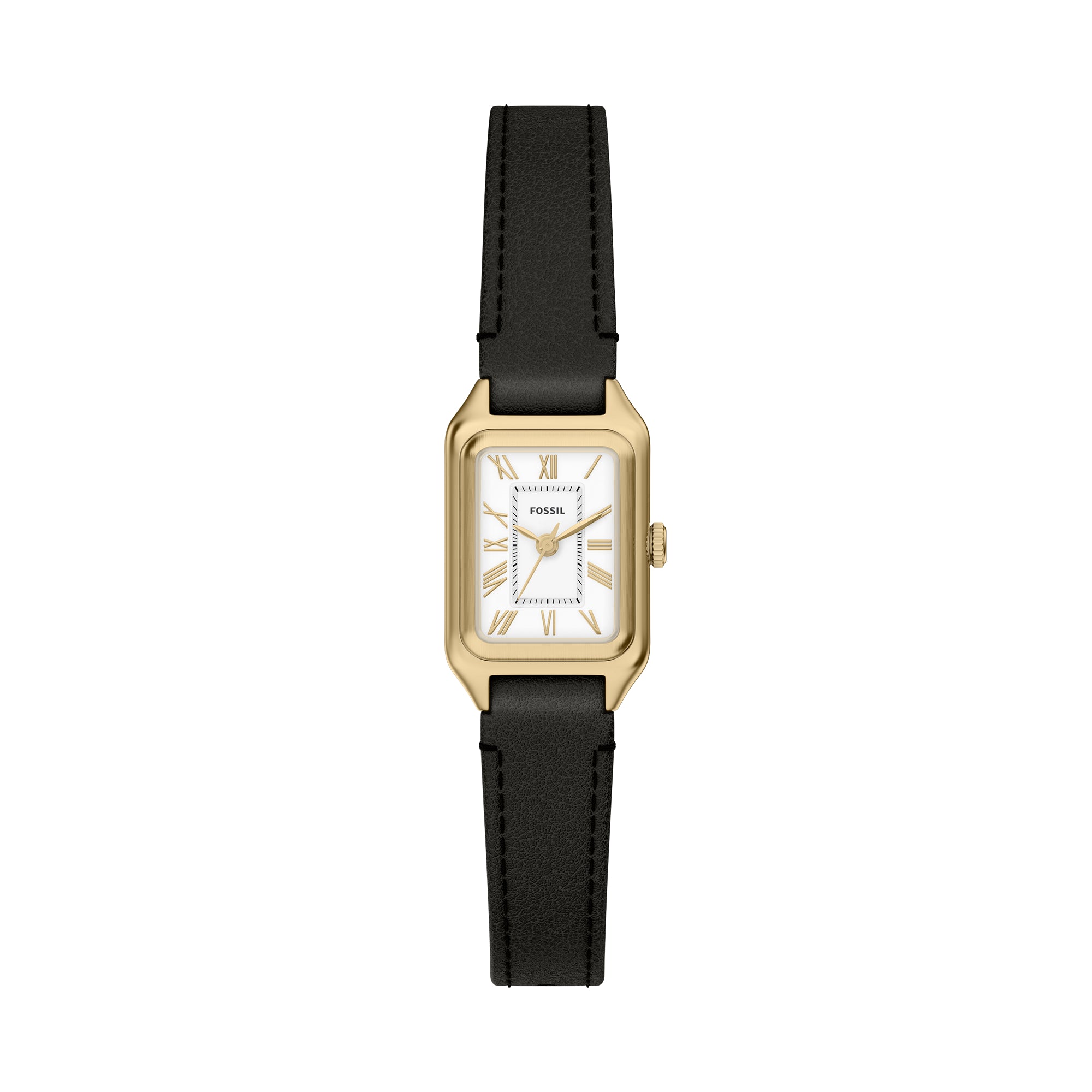 Raquel Mini Three-Hand Black Leather Watch – Fossil Malaysia