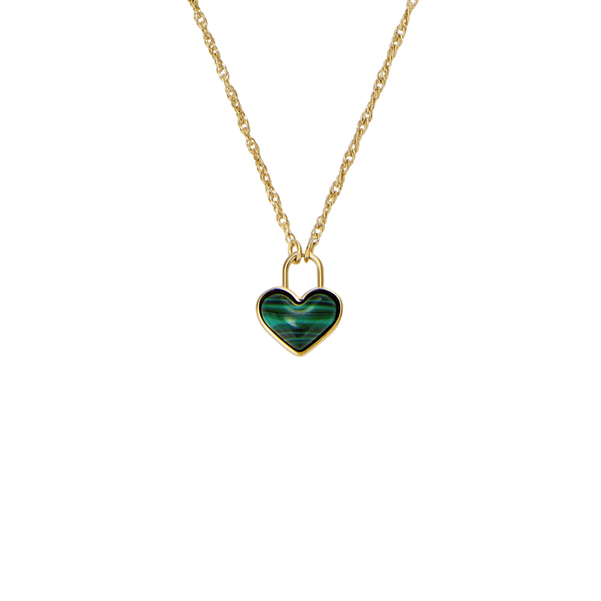 Modern Meadows Reconstituted Malachite Heart Pendant Necklace – Fossil ...