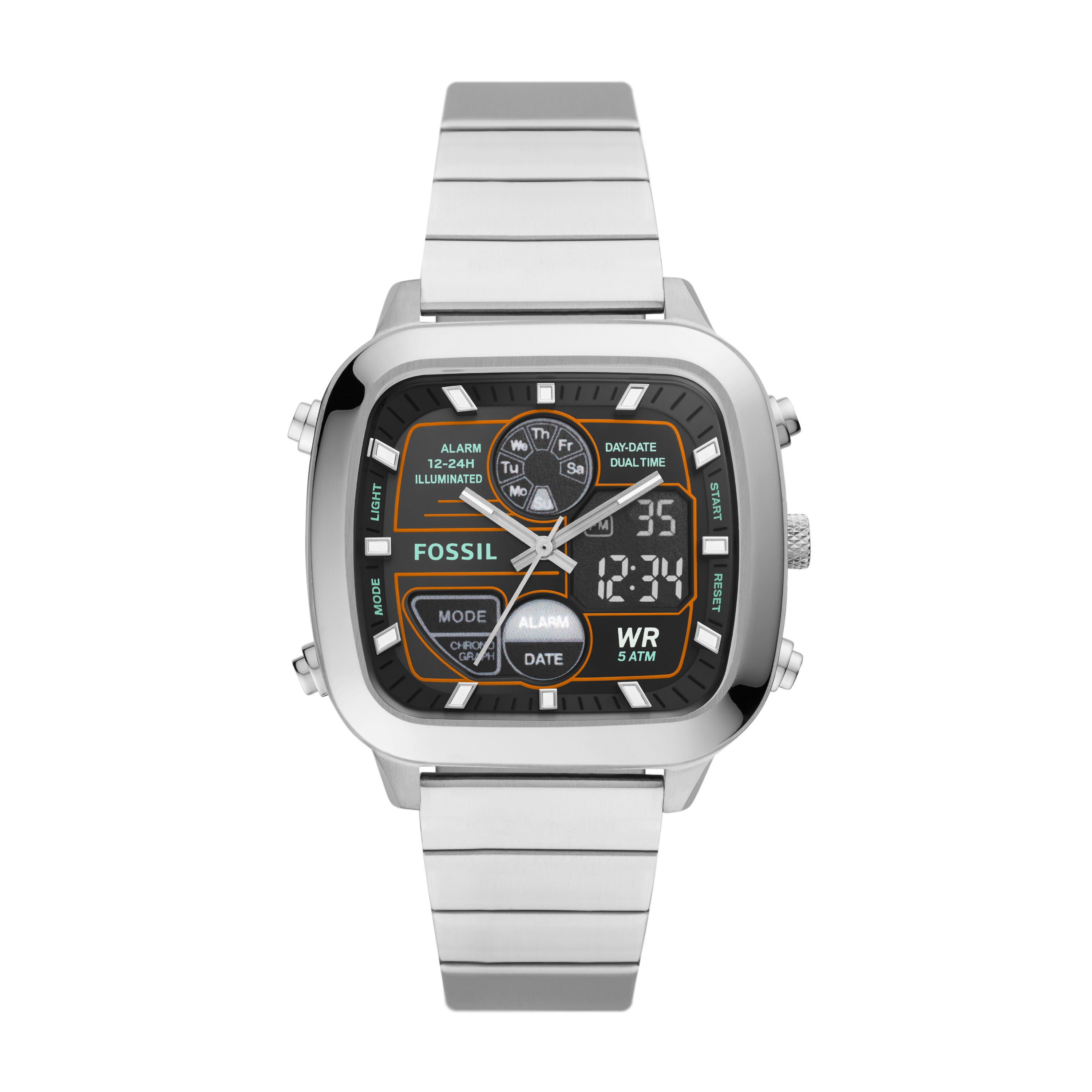 Fossil Retro Analog-Digital Stainless Steel Watch – Fossil Malaysia